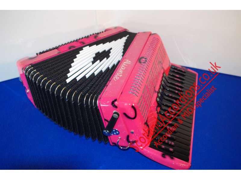Aliante 3 voice decorated pink piano accordion normally £1099